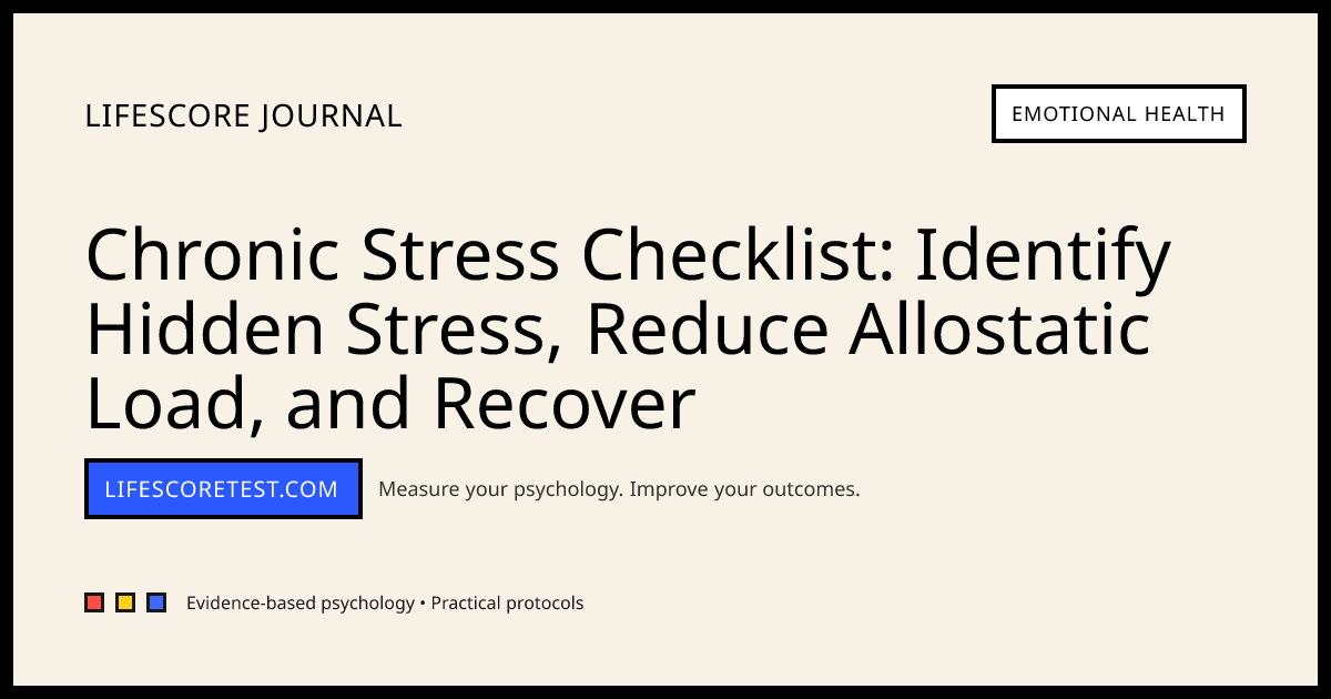 Chronic Stress Checklist: Identify Hidden Stress, Reduce Allostatic ...